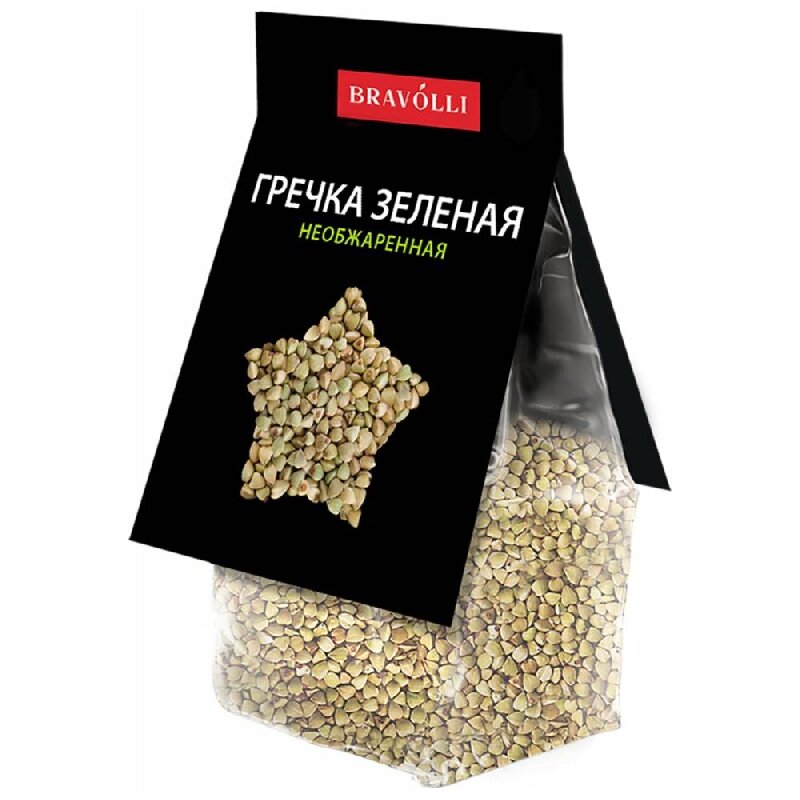 Гречка BRAVOLLI зеленая необжаренная 350г