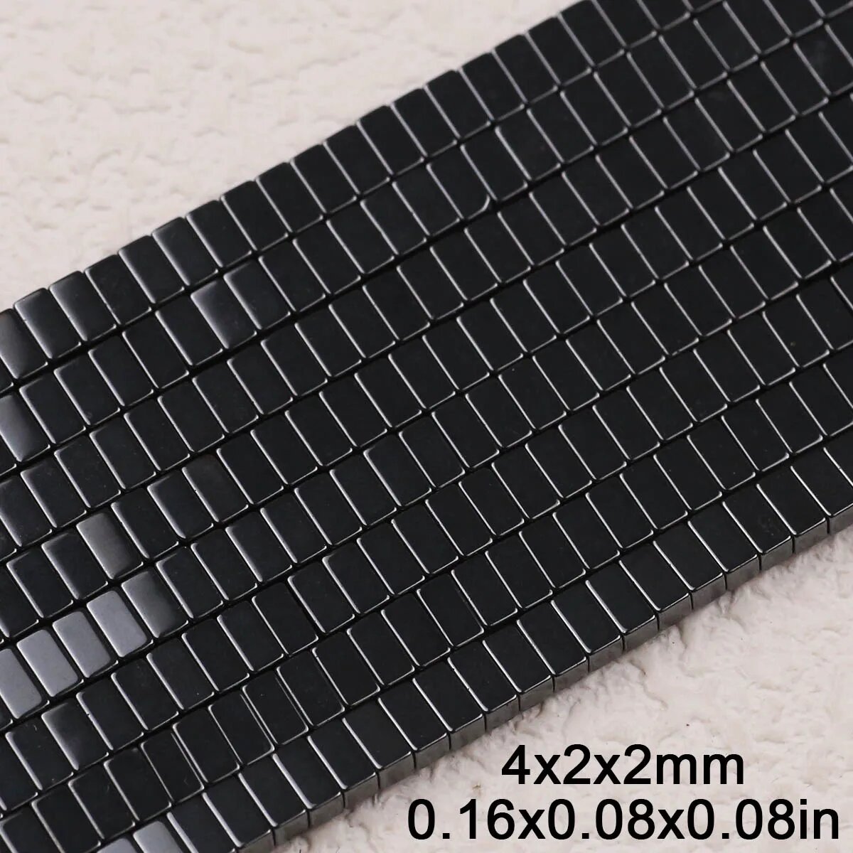 4×2×2 мм крест-отверстие прямоугольный черный гематит натуральный камень спейсер свободные бусины для изготовления ювелирных изделий Diy браслеты ожерелье