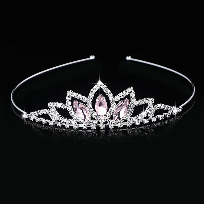 Детские диадемы и короны с кристаллами EG001 pink