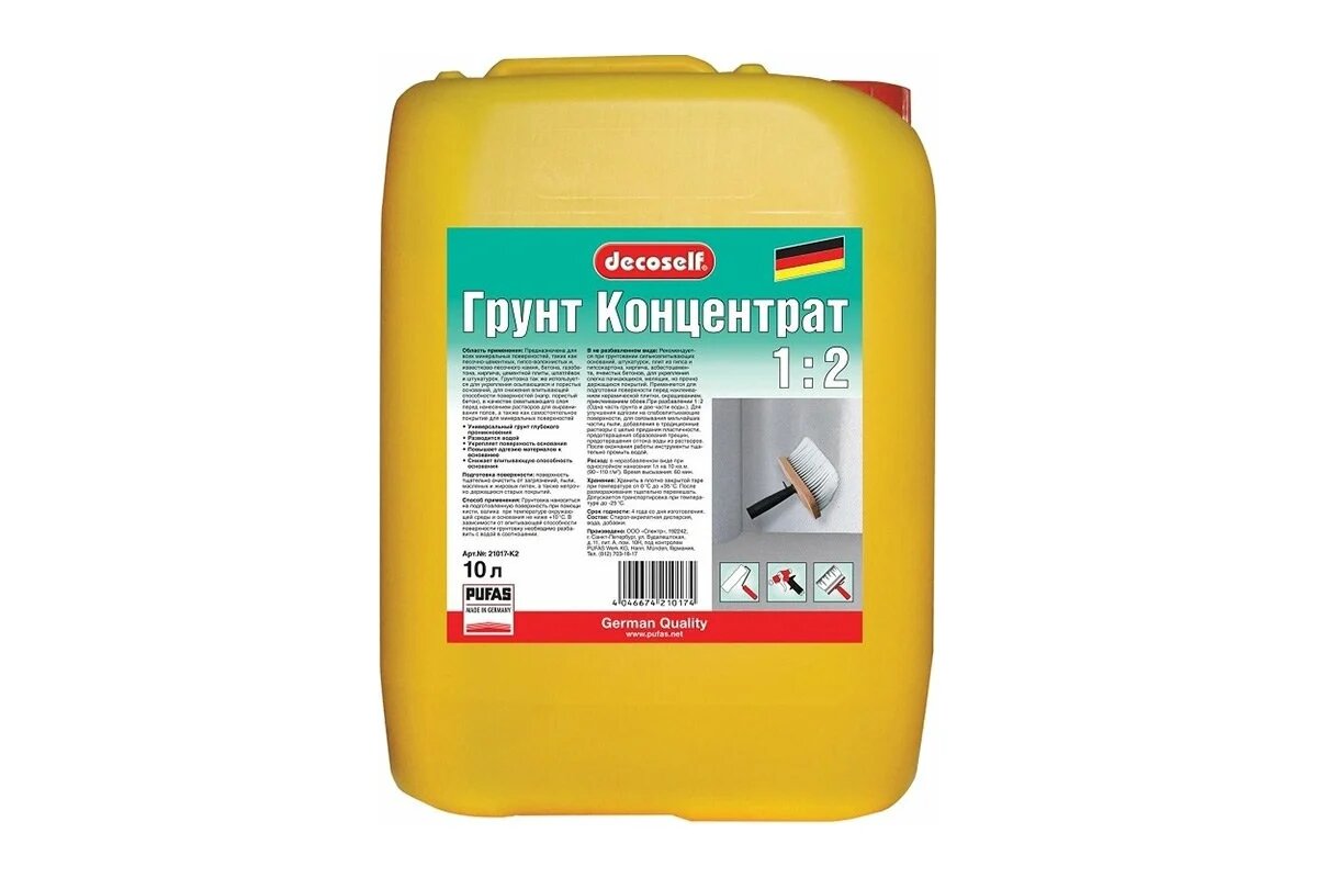 Декоселф концентрат 1:2 грунтовка для внутренних и наружных работ (10л)