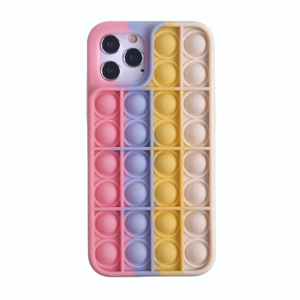 Чехол-антистресс Pop it для iPhone 12/12 Pro, силиконовый, яркие цвета