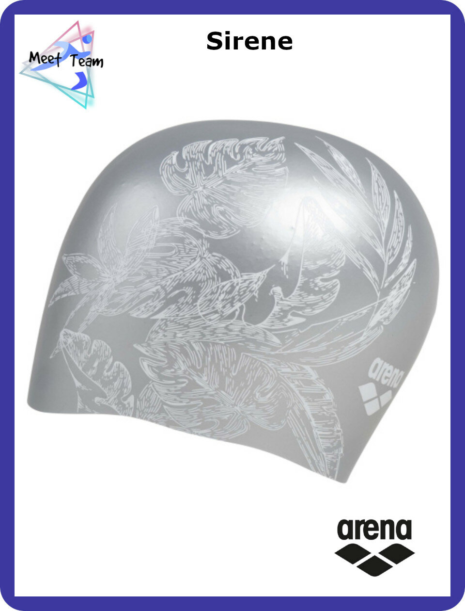 Шапочка для плавания Sirene Arena (серебристый)