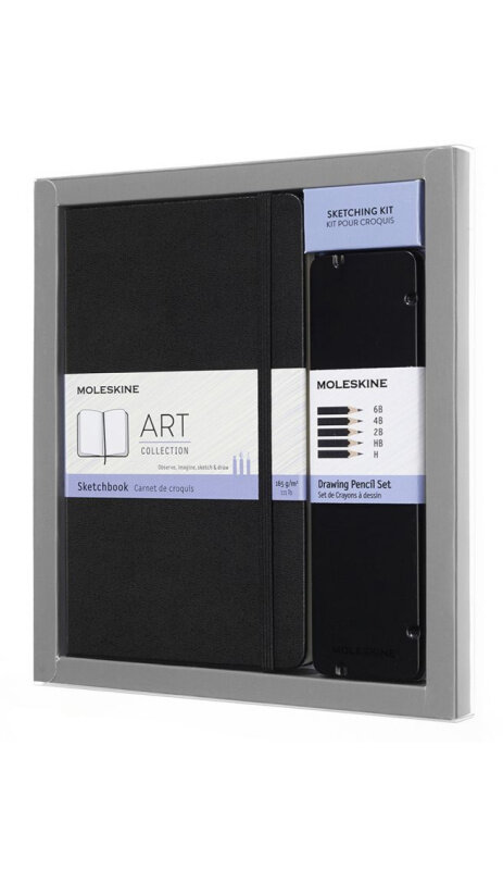 Набор пенал с черногр. карандашами/блокнот Moleskine Art Collection Large (bundartgpha)