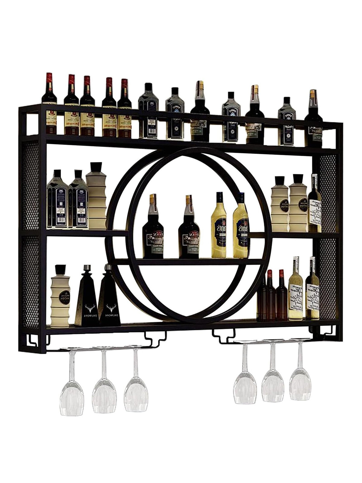 Настенный винный шкаф из кованого железа