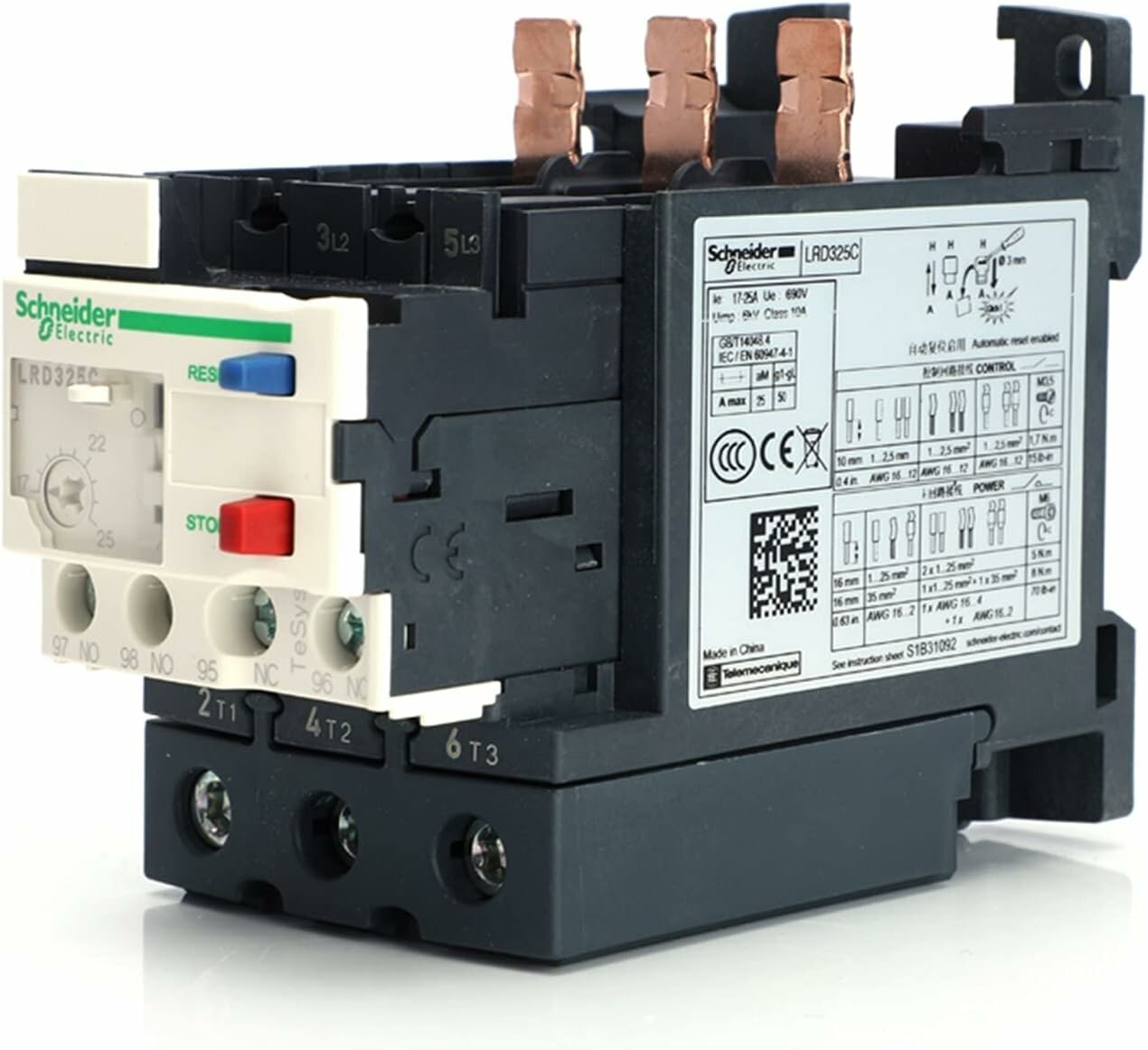 Реле перегрузки тепловое LRD365 Schneider Electric TeSys 48-65А, класс 10A