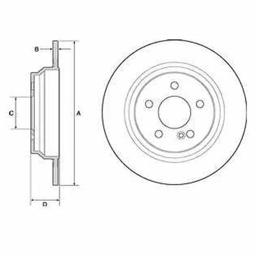 Тормозной диск задний Delphi BG4686C для Mercedes SL R230