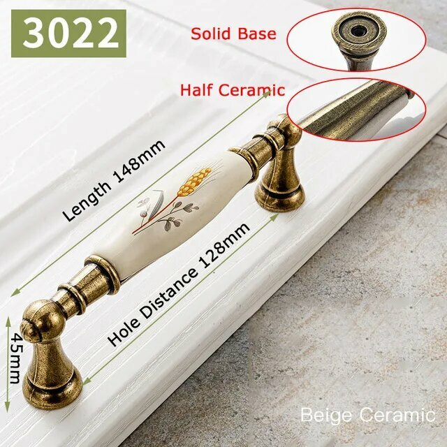 Ручки для шкафов керамика цинковый сплав Handle-3022-128B