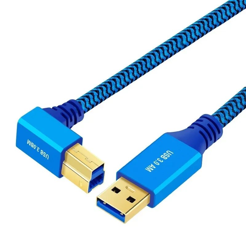USB 3.0 A «папа» на правый угол 90 градусов USB3.0 типа B «папа» Кабель AM/BM Высокоскоростной кабель принтера 0,5 м/1 м/2 м/3 м — фото 1