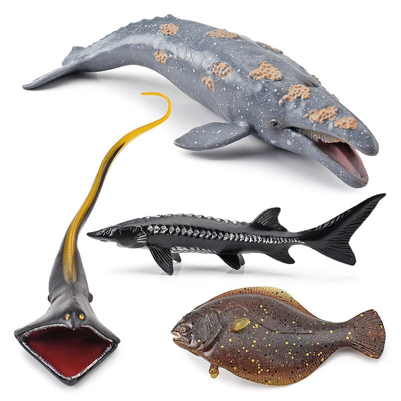 4 шт. Морские животные камбала модель миниатюрная игрушка для ребенка