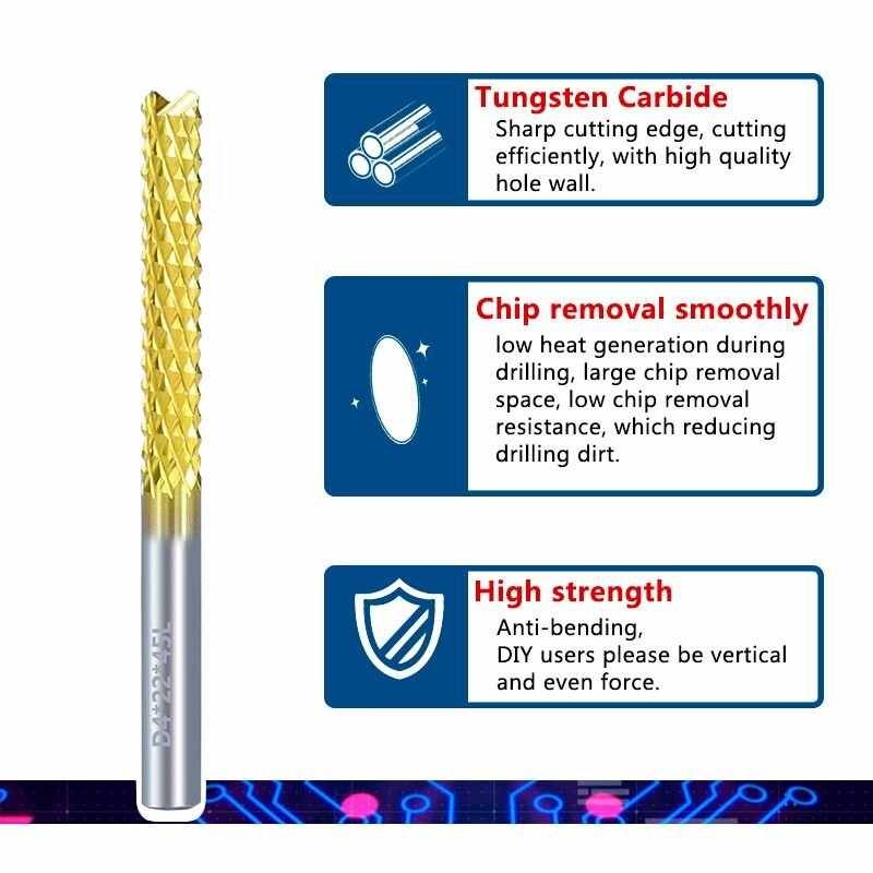 Фреза спиральная рашпильная "кукуруза" 8x42x70мм, титановое покрытие, 1 шт