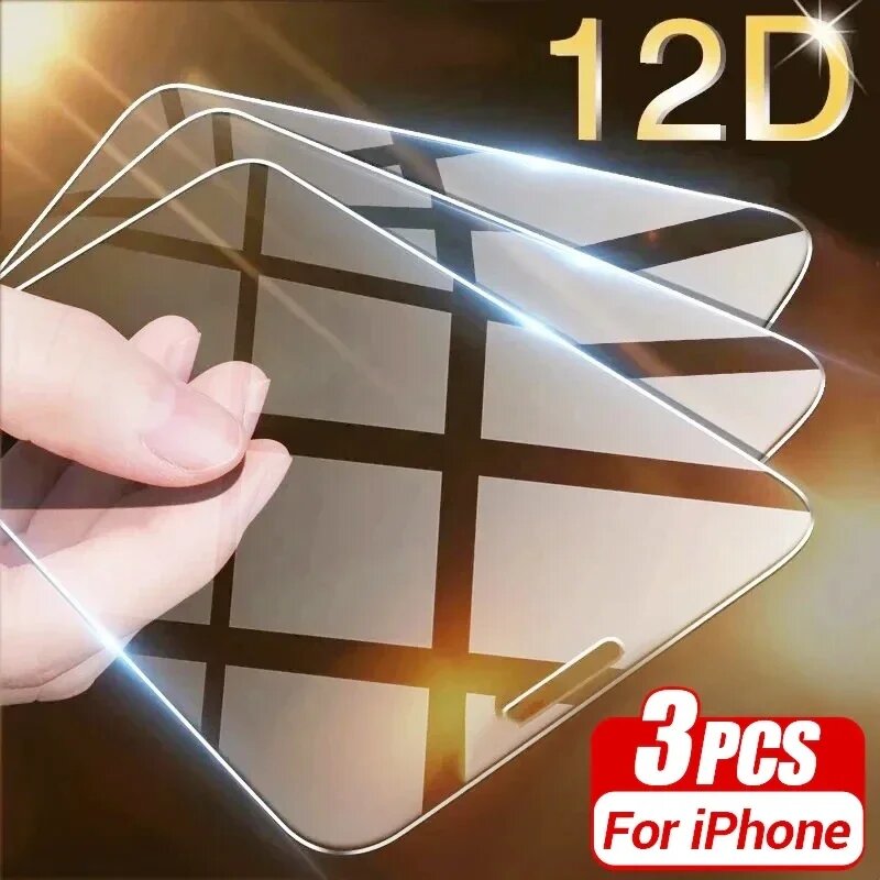 Защитное стекло для iPhone 12, 11, 13, 14, 15, 16, X, XR, XS, MAX, 8