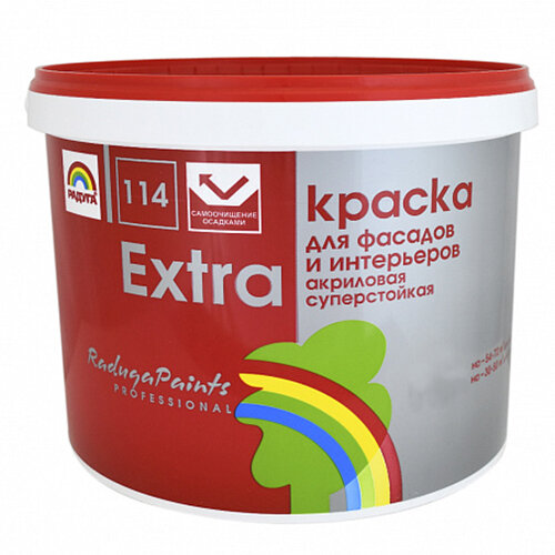 Краска радуга экстра ВДАК-114 для интерьеров и фасадов суперстойкая база-С (9л)