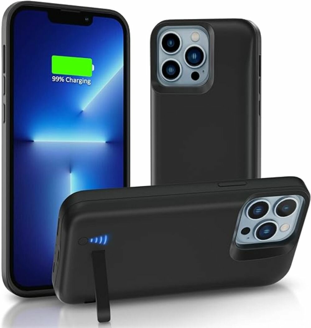 Чехол для внешнего аккумулятора для iPhone 13 Pro Max/12 Pro Max, портативный чехол для зарядки аккумулятора Power Bank