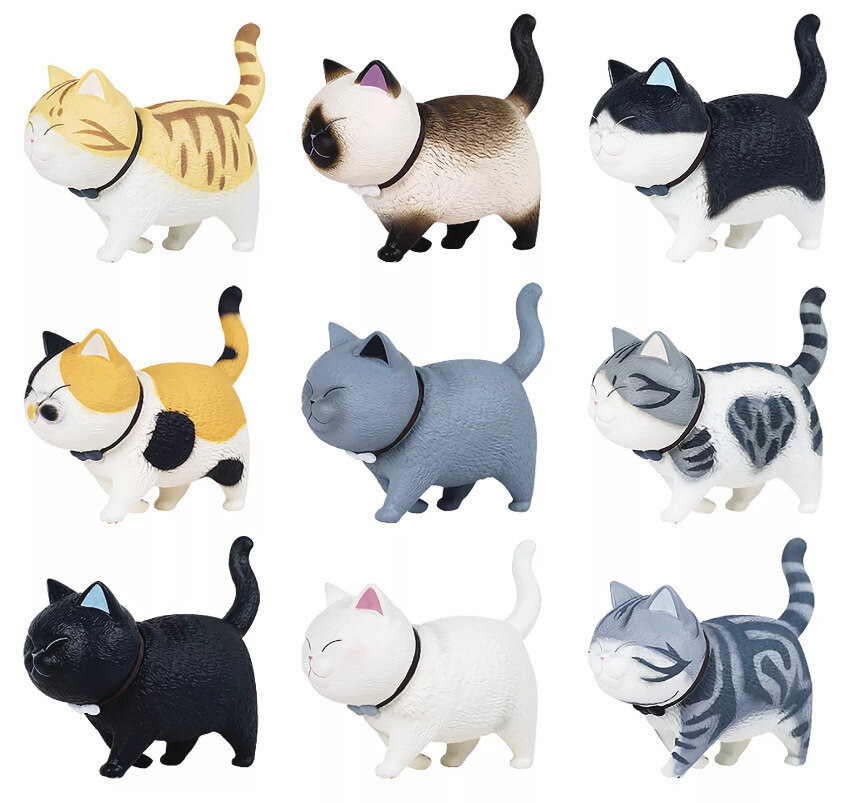 Набор фигурок Коты / Cats 9шт (4см, пакет)