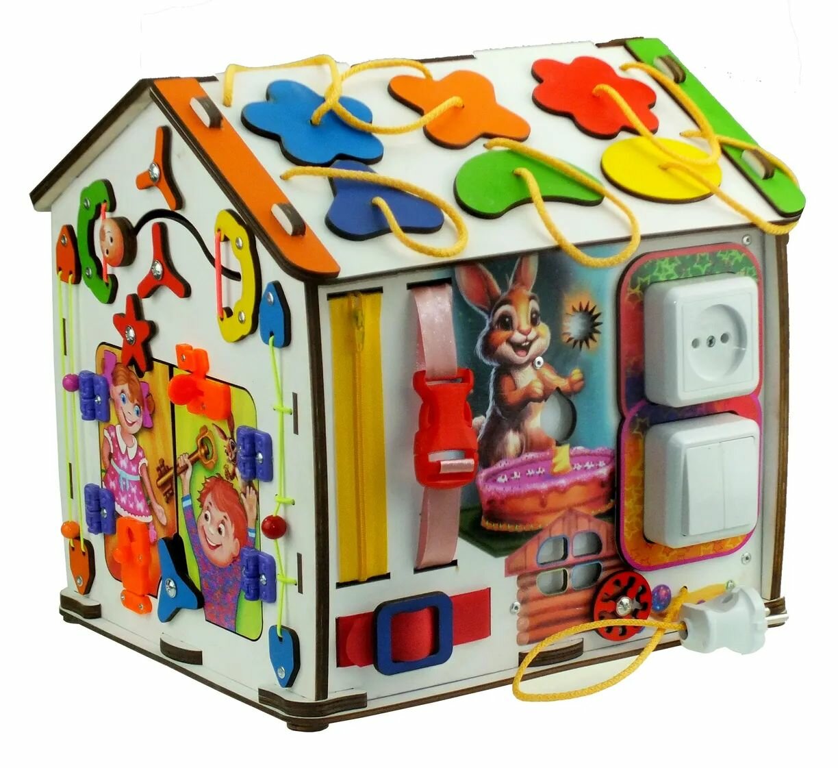 Бизиборд Jolly Kids "Зайка", дерево, для детей от 3 лет, 1 шт.