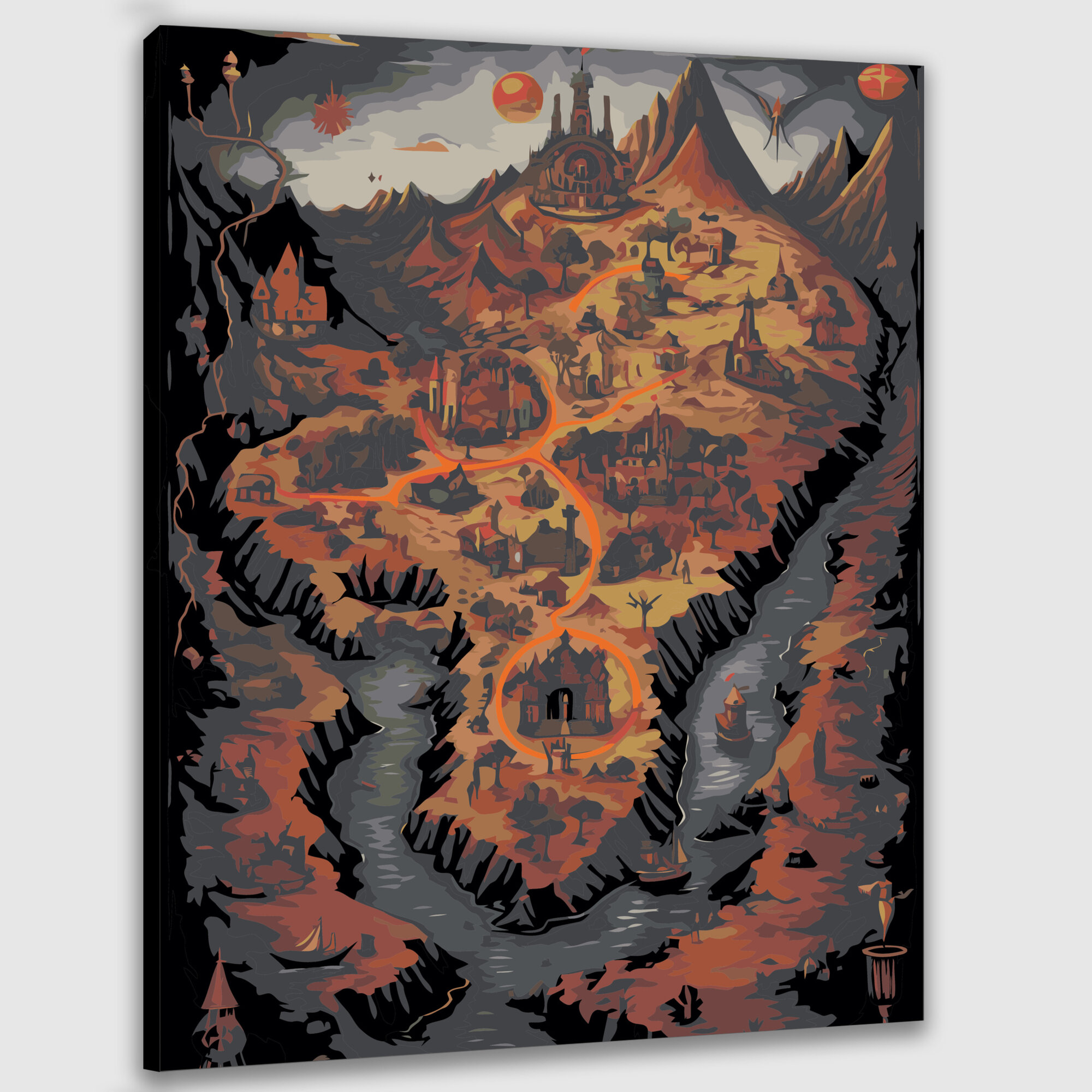 Картина по номерам 40x50 см, картина маслом, карта, забытый роман, тонкие мазки, землистые краски, таинственность