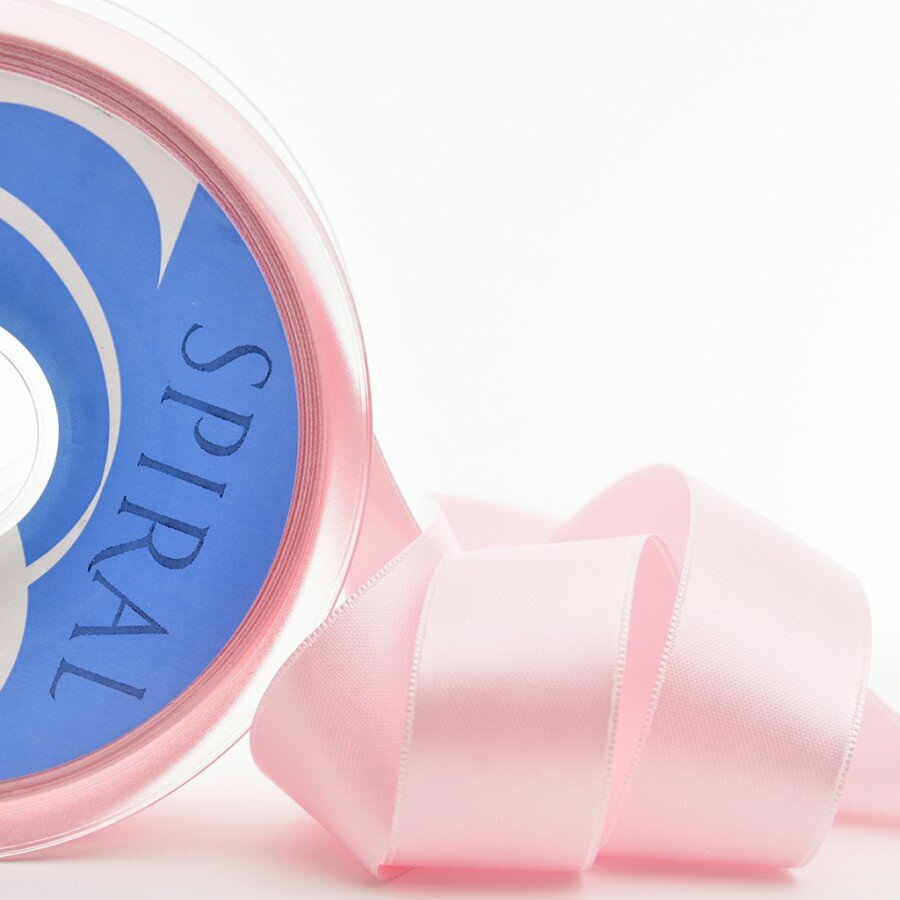 Лента атласная двусторонняя SAFISA, 6.5 мм, 25 м, цвет 52, бледно-розовый