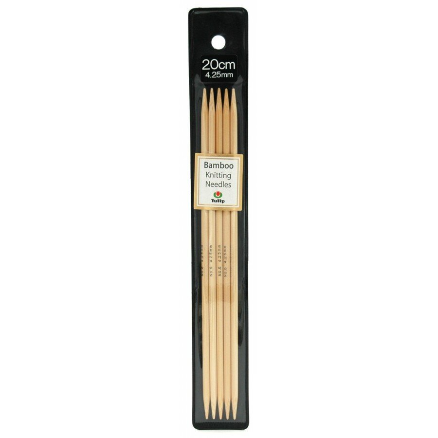 Спицы чулочные Bamboo 4,25мм/20см, Tulip, KND080425