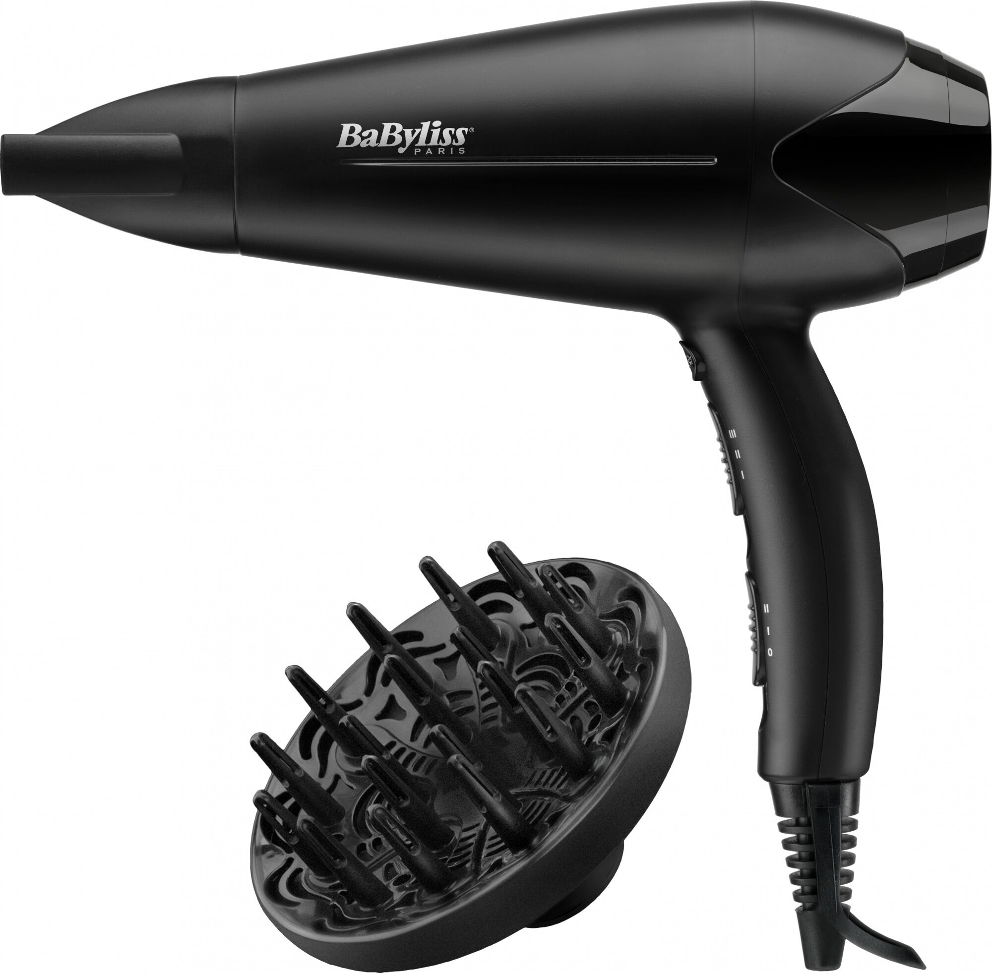 Фен BaByliss D563DE черный (2100 Вт, DC мотор, 2 скорости, 3 уровня температуры, кнопка холодного воздуха)