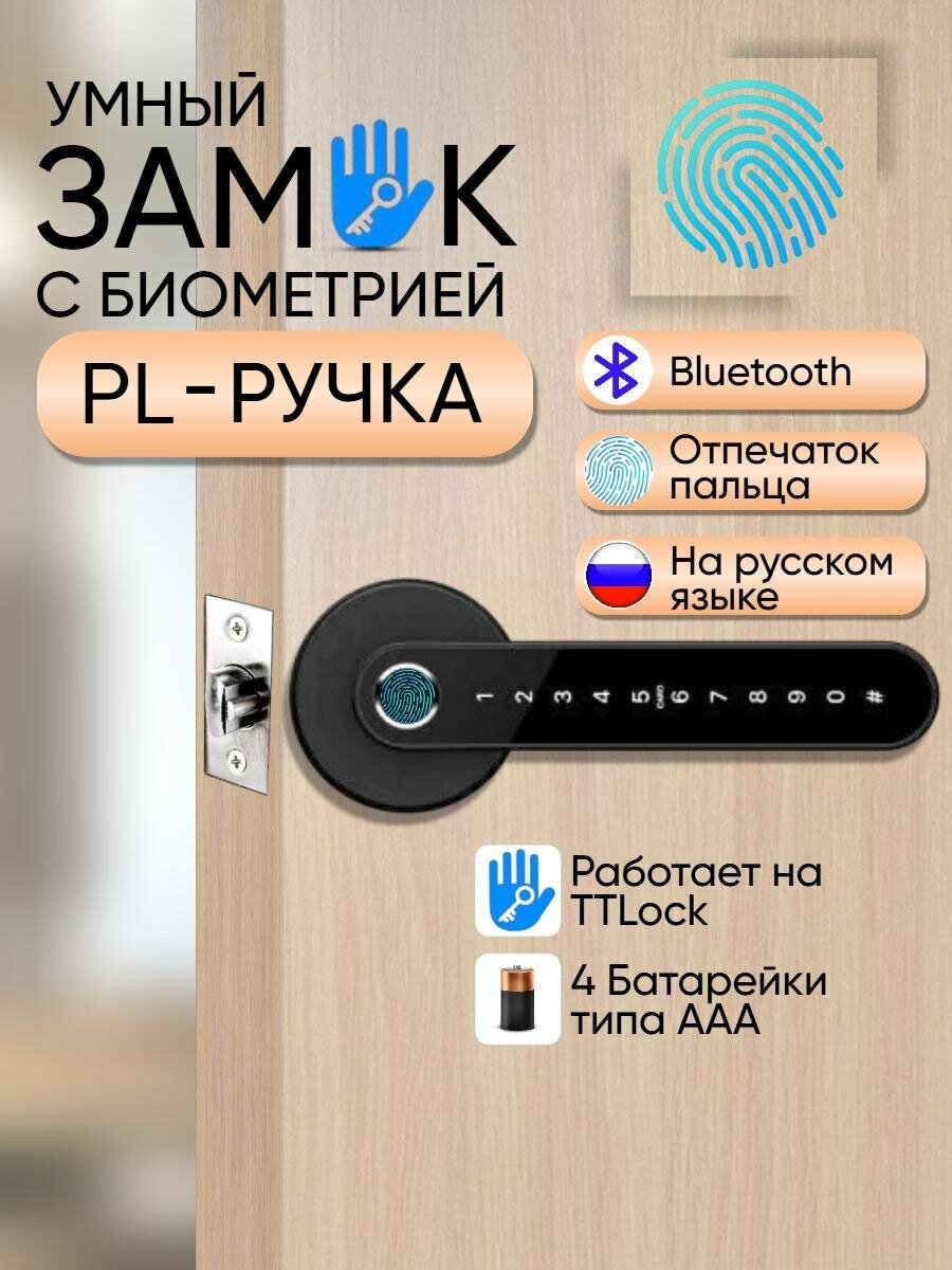 Электронный дверной замок с отпечатком пальца/Биометрический смарт замок