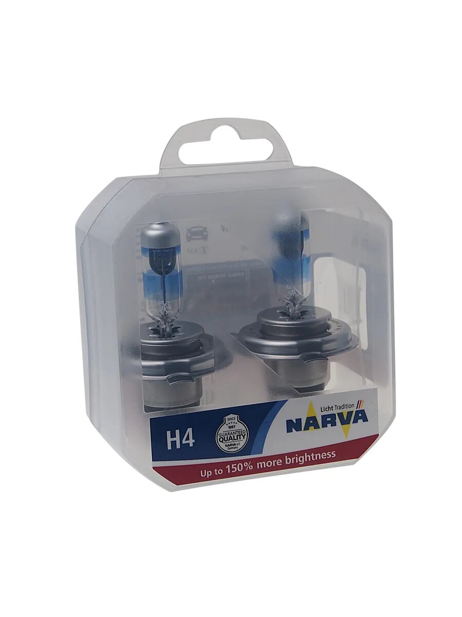 Автолампа H4 60/55 P43t+150% RANGE POWER 2шт 12V NARVA
