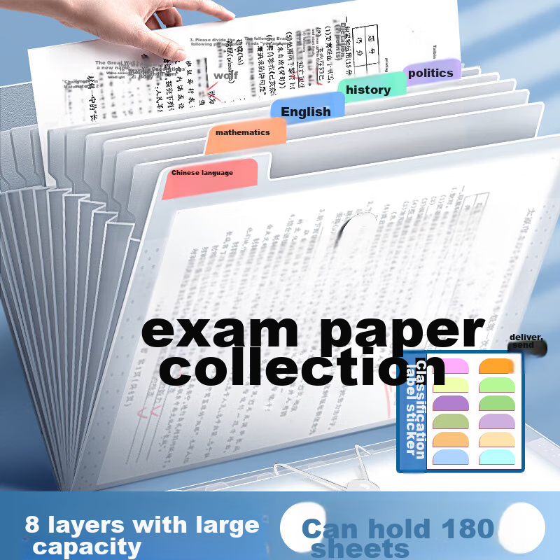 Мешок для хранения бумаги Licao, папка файла, организатор бумаги экзамена, файл аккордеона, папка хранения