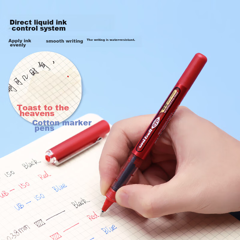 Uni Mitsubishi Uni-ball EYE Red Gel Pen, Stylish 0.38mm Red Pen, Signature Pen, Business Direct Liquid Rollerball Pen, Student Pen, Water-Based Pen, UB-150, 1 Piece