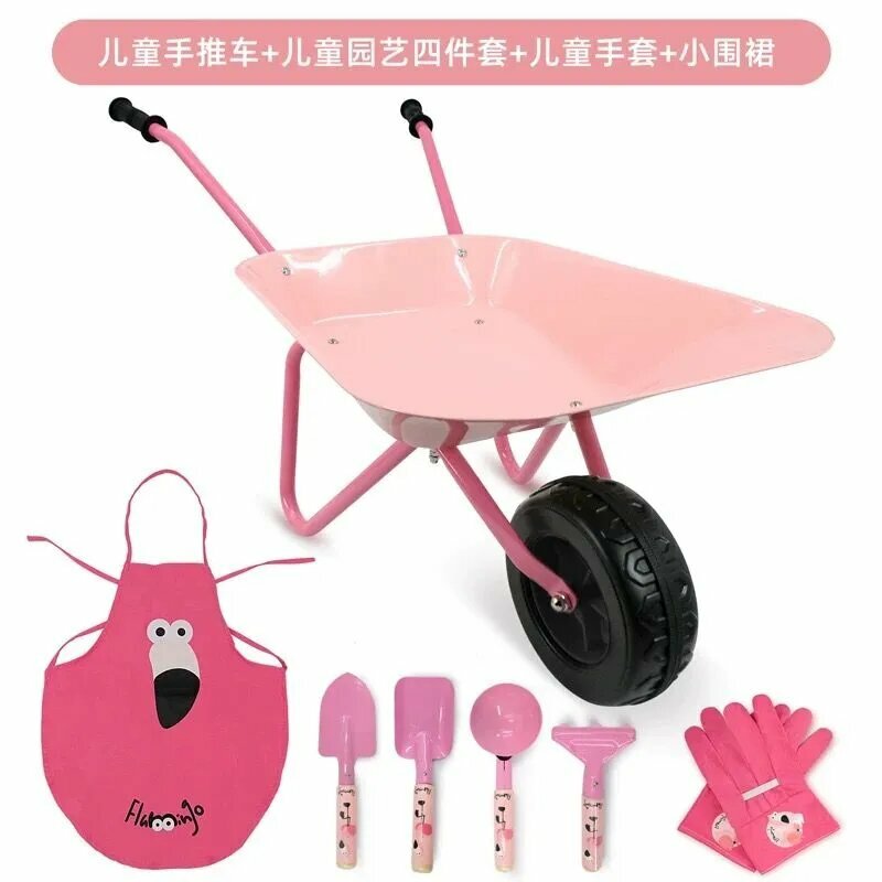 KNOW EASY-Тележка детская Дачная с ручкой / Тачка садовая для игры в песке / Набор для песочницы