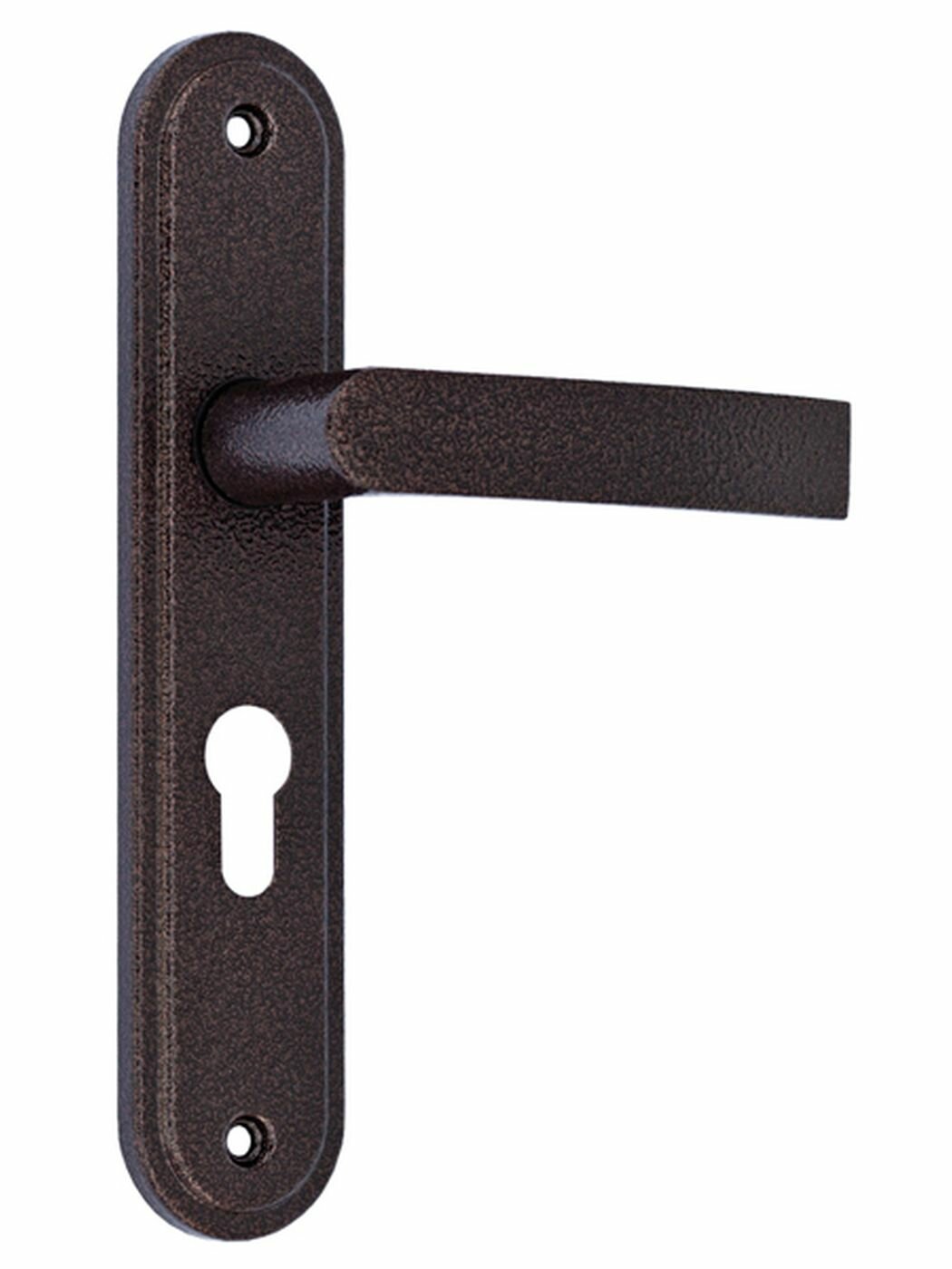 Ручка на планке дверная под цилиндр меттэм для ЗВ4 НР0901 (плоская) медный антик