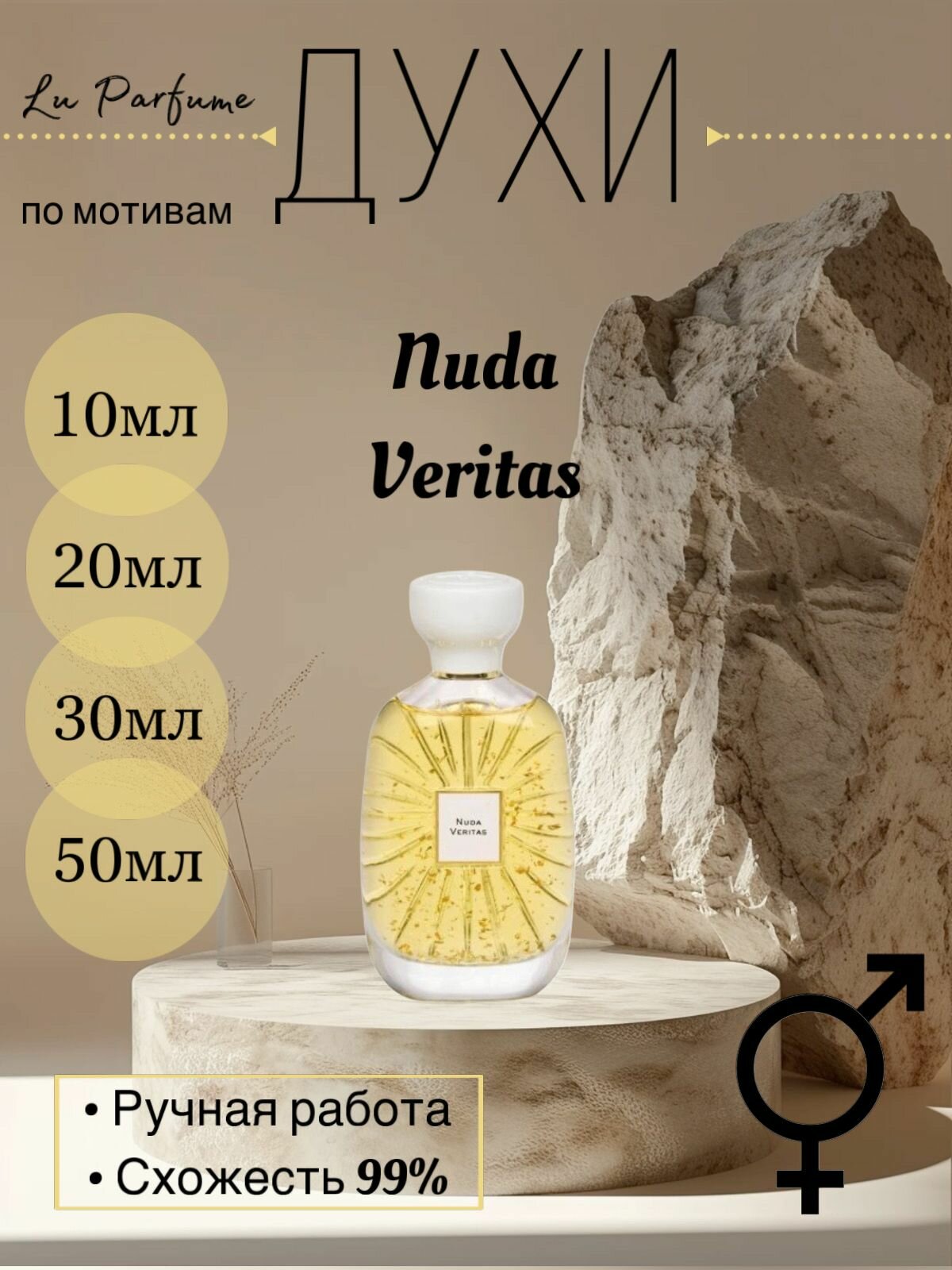 Духи ручной работы по мотивам 'Nuda Veritas Atelier des Ors', для мужчин и женщин Lu Parfume