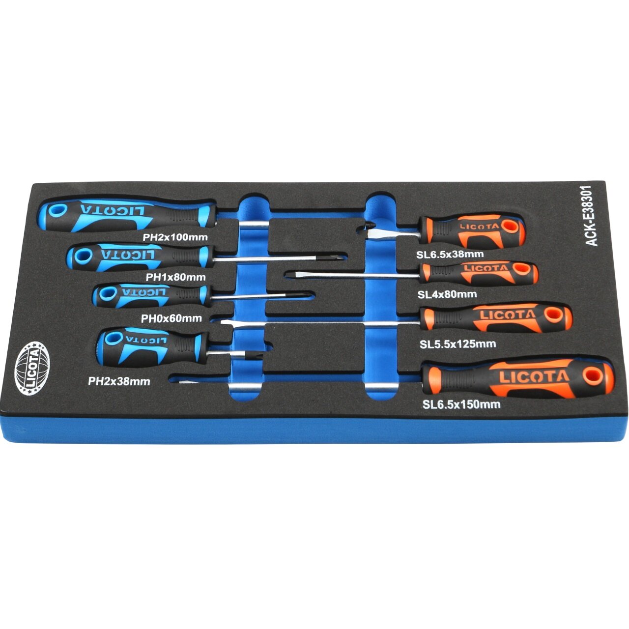 Licota ACK-E38301 Набор отверток профессиональных 8 пр, в ложементе EVA