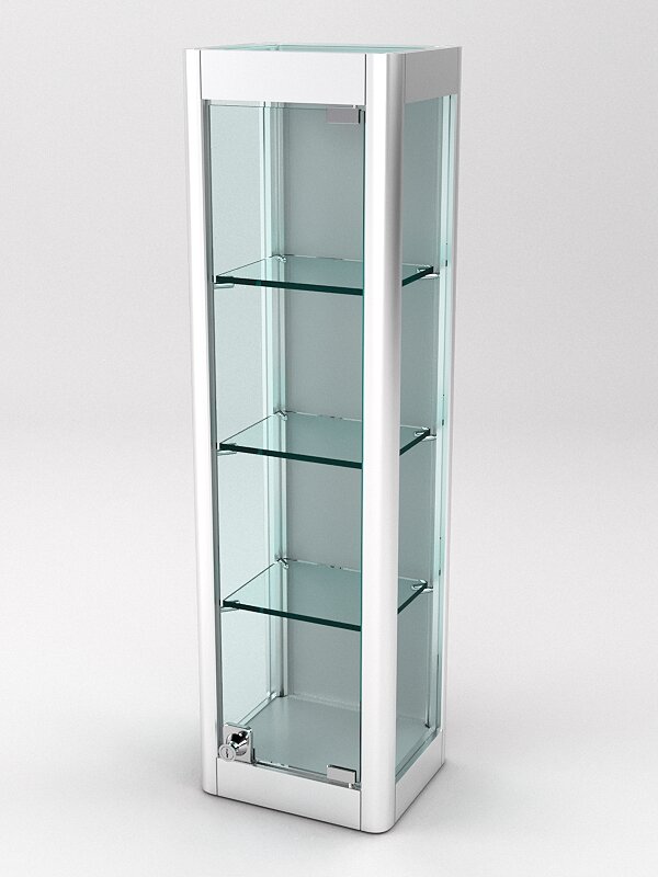 Витрина из профиля настенная "вайб ИКС" №5-3П-ДСП-170 (задняя стенка ДСП), Серый