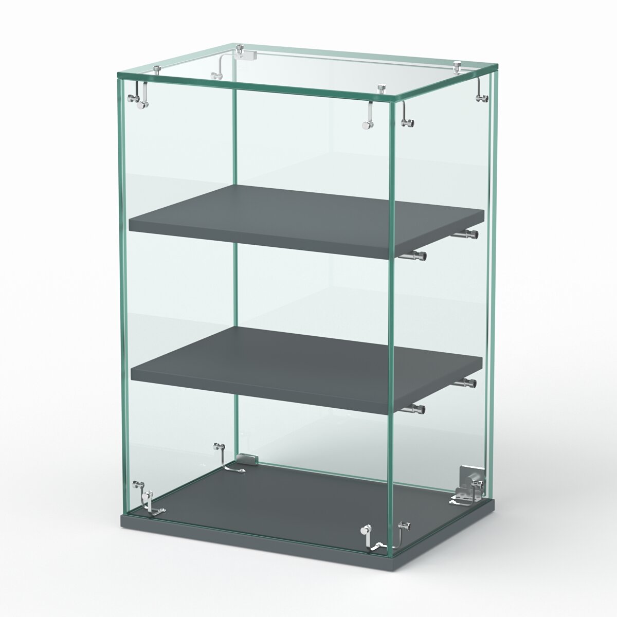 Витрина "сладость" №10А-П для выпечки настольная с прямыми полками пдсп, Темно-Серый