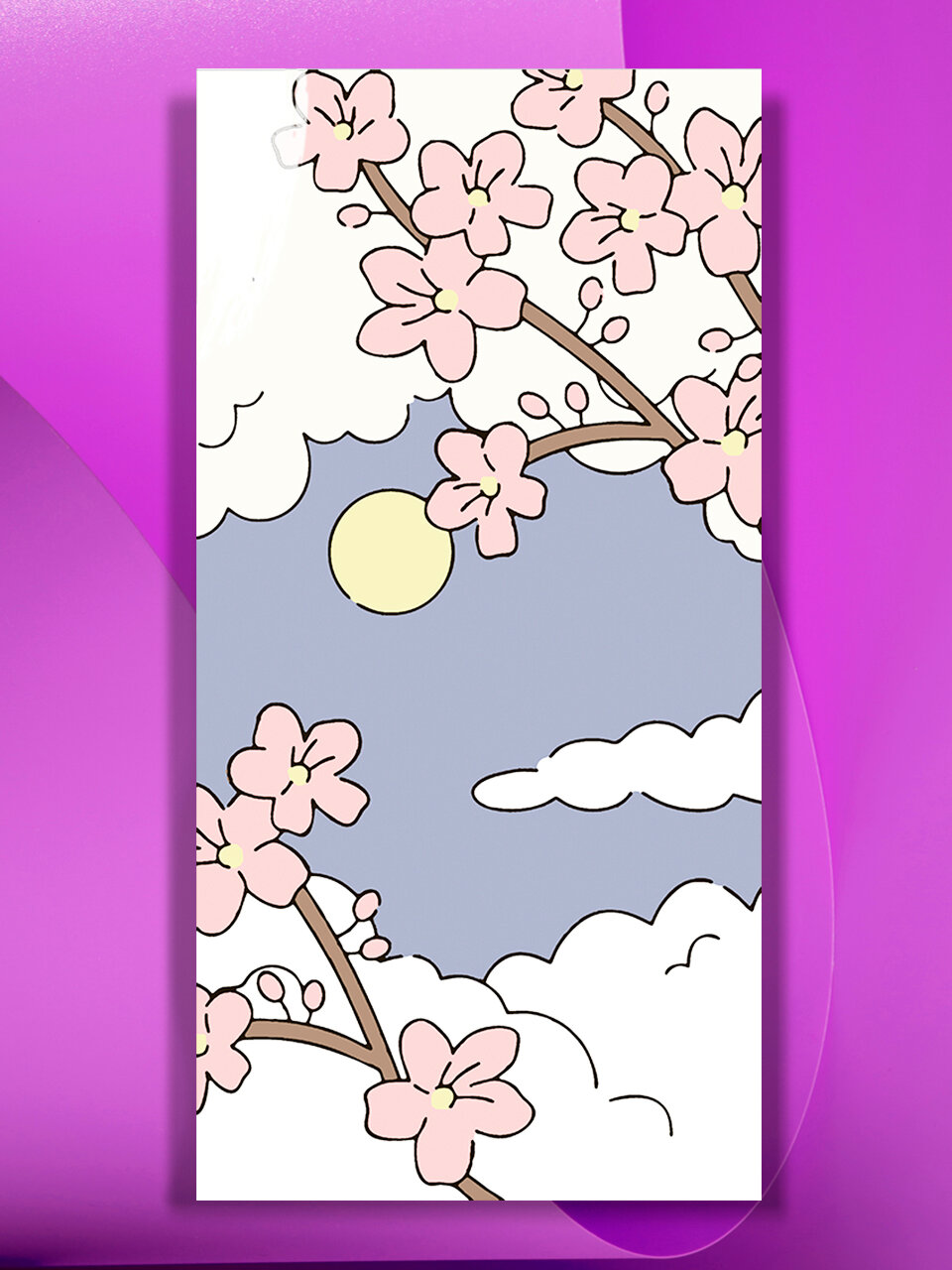 Картина по номерам на холсте Сакура цветет, 30 х 60 см