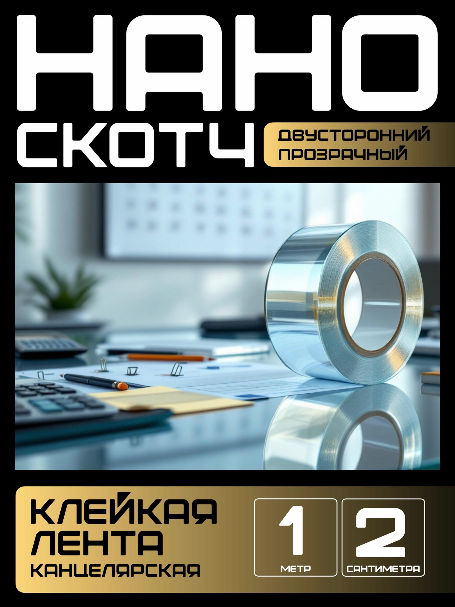 1m-2cm. Нано лента прозрачная двусторонняя многоразовая водостойкая клейкая. Крепление без сверления картин, зеркал, часов, фото, полок, табличек, постеров, крючков. Сильная фиксация. Нано скотч.