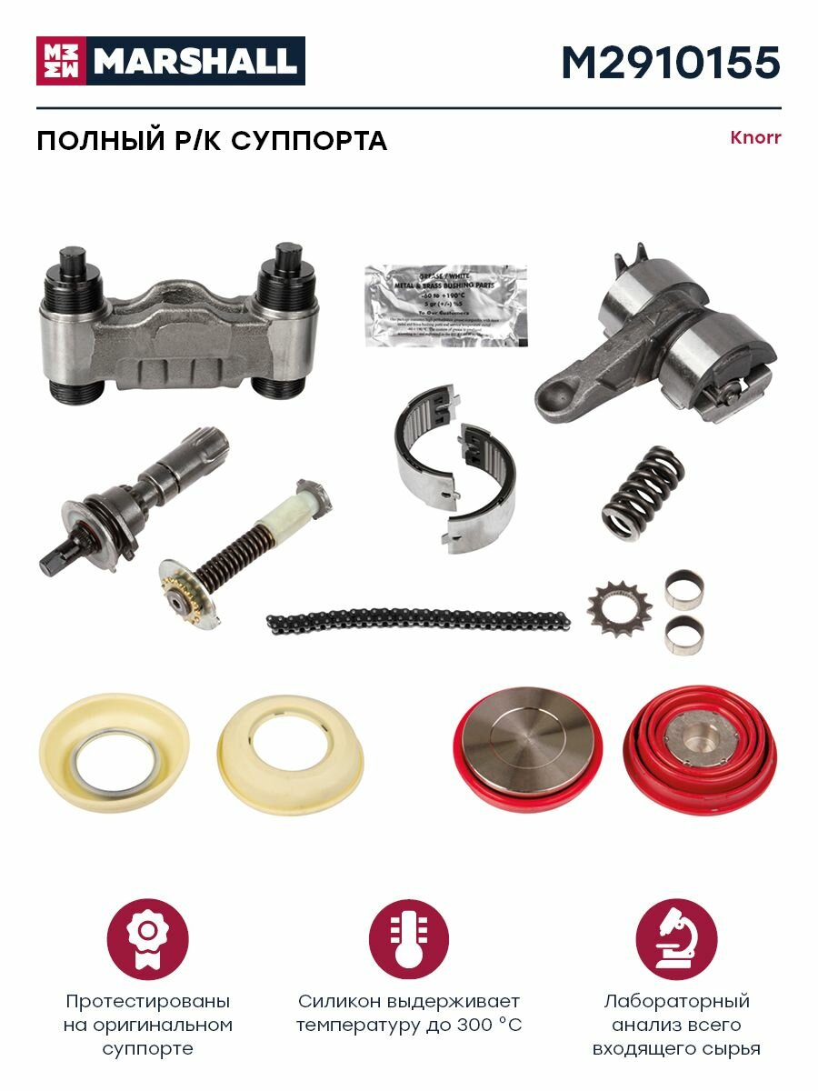 Р/к суппорта (полный комплект) 16 деталей KNORR SN6. / SN7. / SK7.