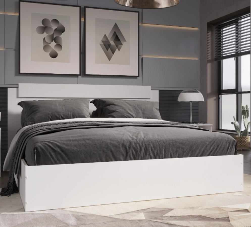 Односпальная кровать Эра Эко 1,2 Белый гладкий, 120*200*85 см