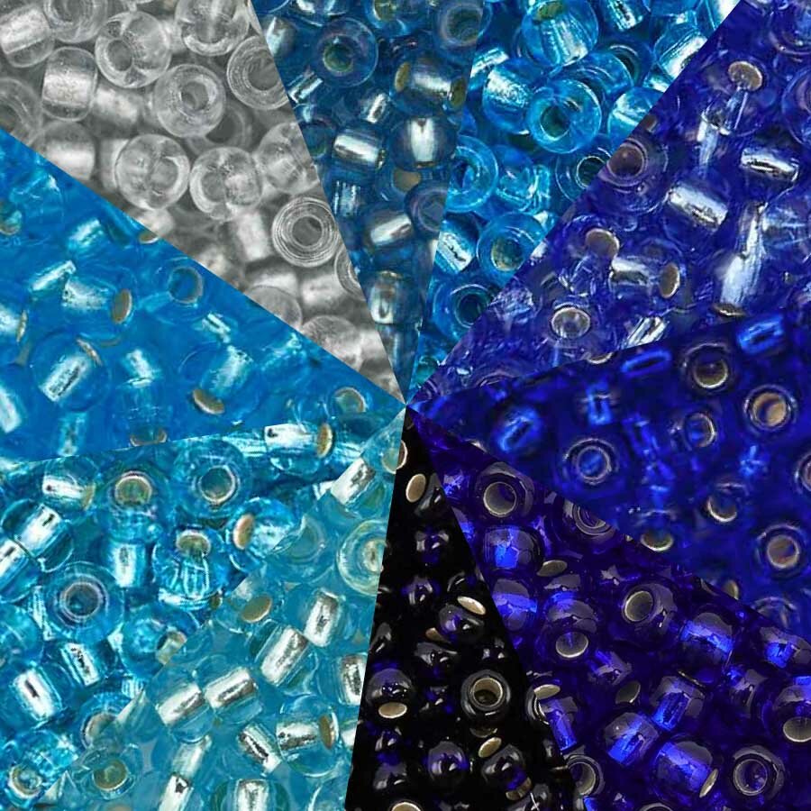 Бисер набор из 10 цветов по 5 г, чешский Preciosa 18, стеклянный, № 10/0, диаметр 2,3 мм