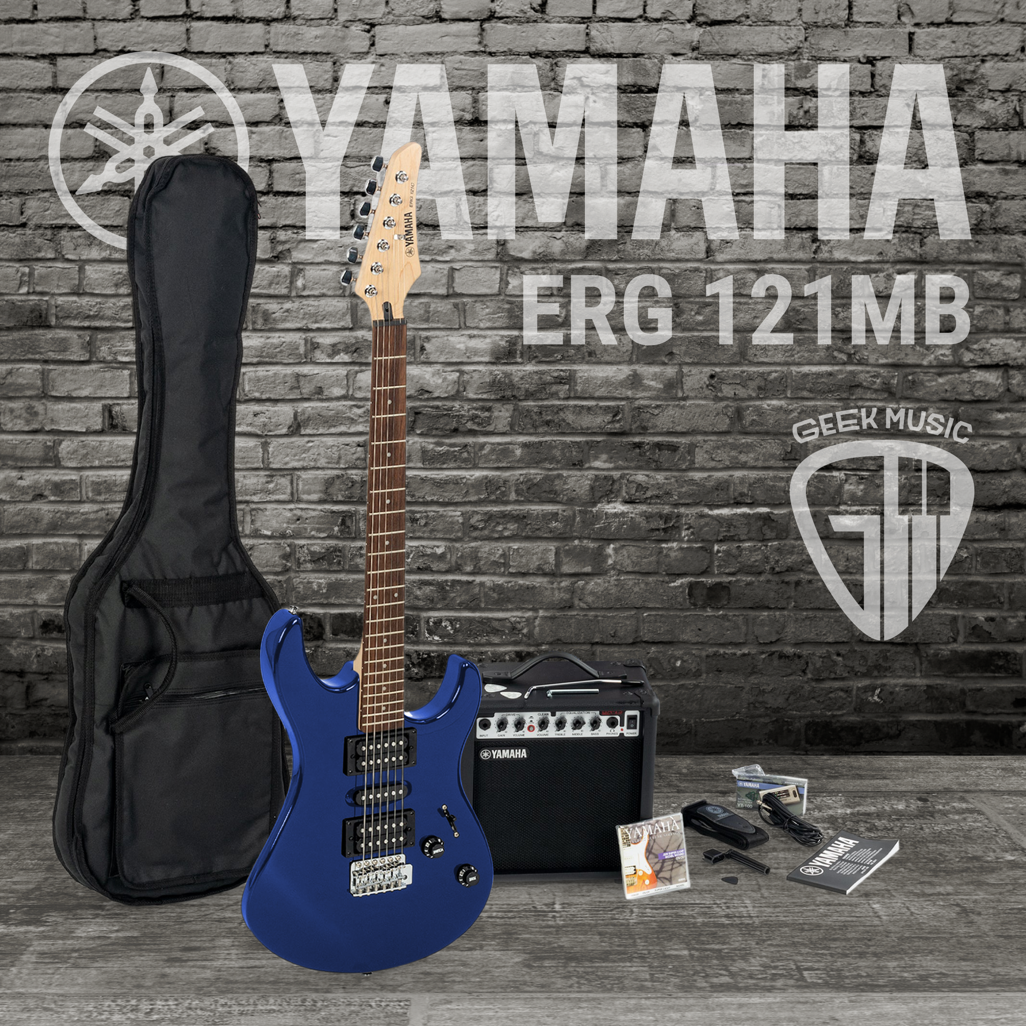 Набор электрогитары с комбоусилителем Yamaha ERG121GPII MB, цвет синий
