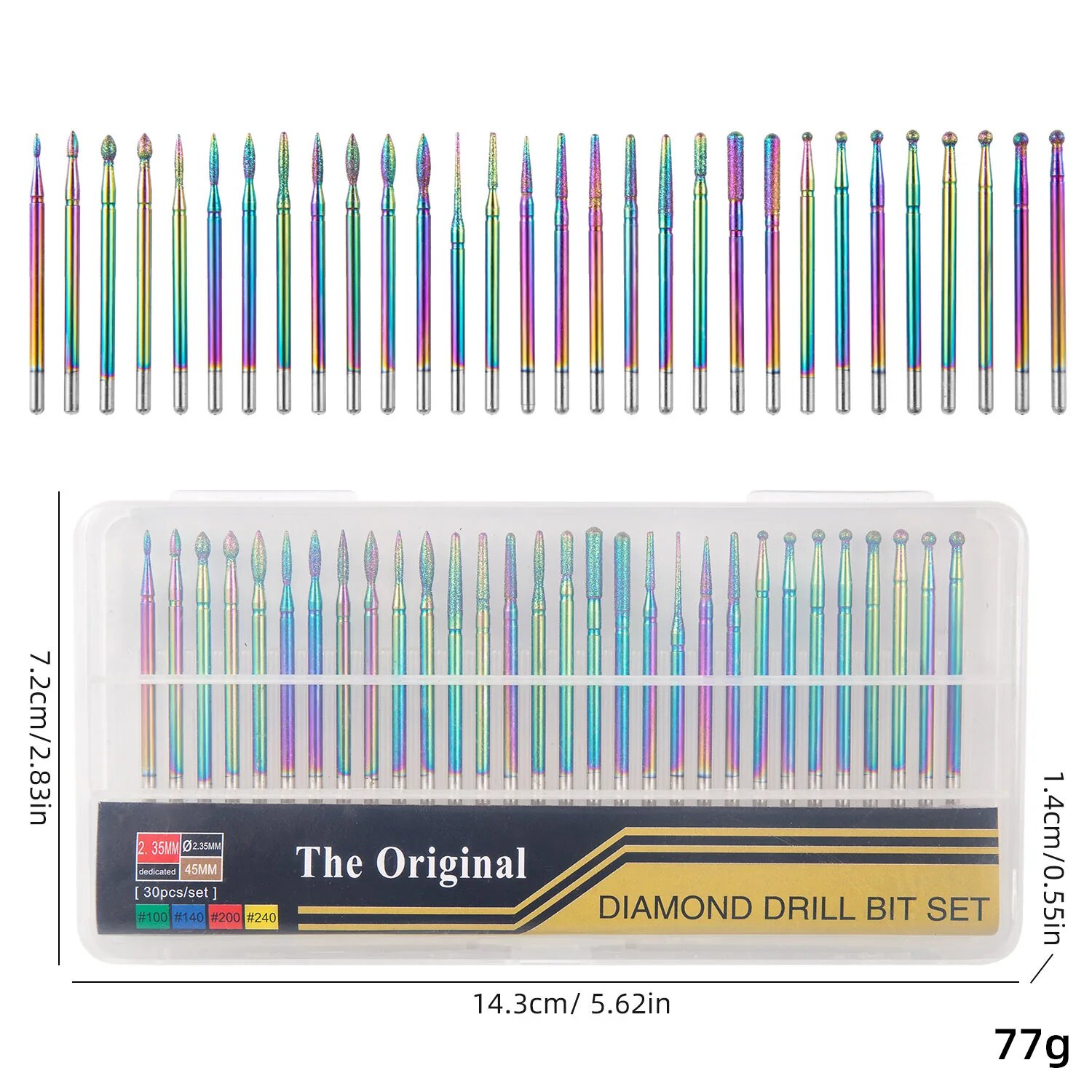 Набор фрез для маникюра и педикюра из нержавеющей стали Coloful