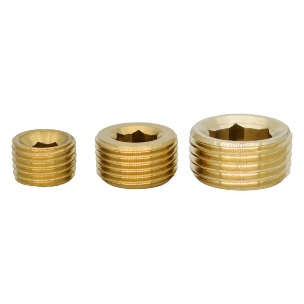 Латунные заглушки YQBS для труб 1/8", 1/4", 3/8", 1/2", 3/4" 1l4, Countersunk