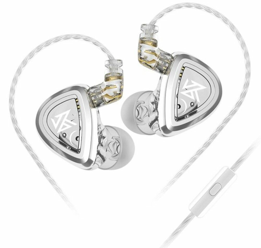 KZ Acoustics EDA Balanced, с микрофоном, серебристый, проводные наушники