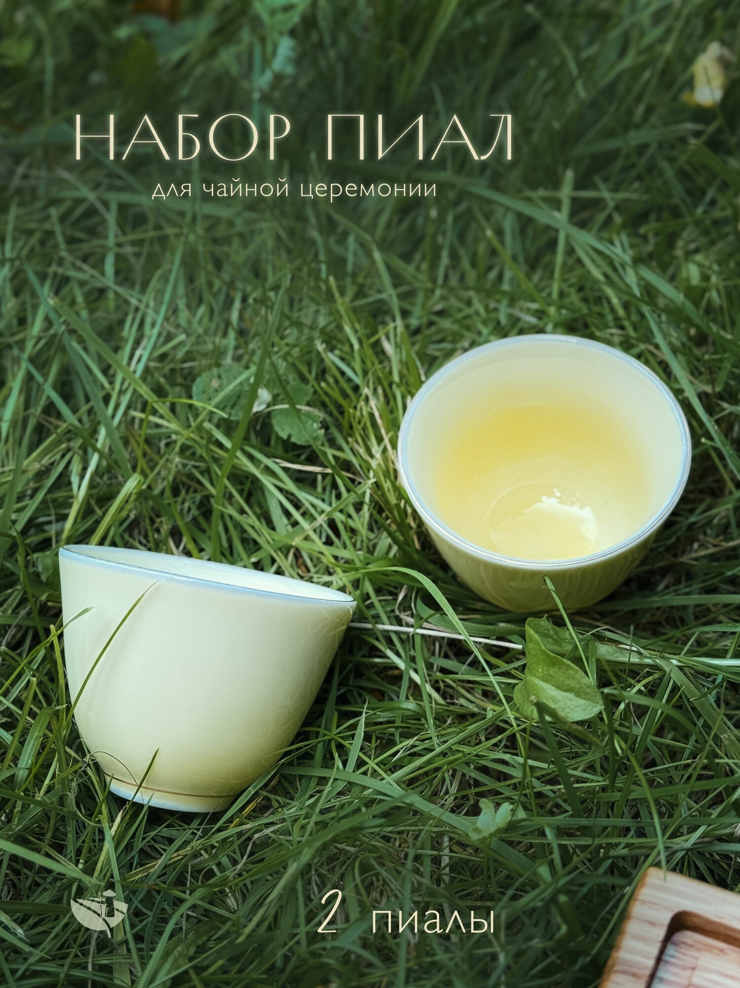 Набор пиал для чая "Солнечный Свет", 40 мл, керамика, 2 шт, светло-желтый