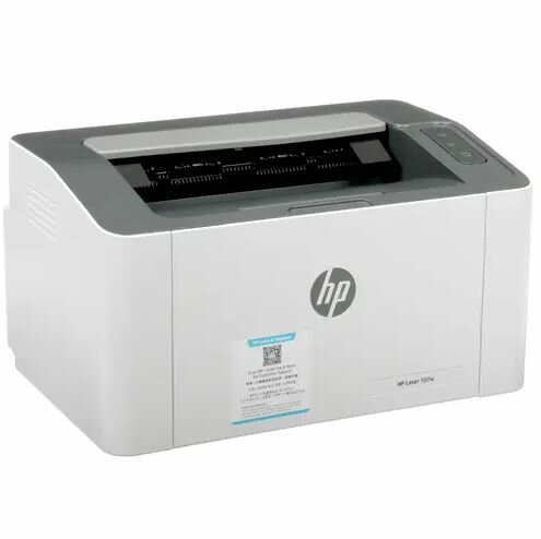 Принтер лазерный HP LaserJet 107w (107w) белый - черно-белая печать, A4, 1200x1200 dpi, ч/б - 20 стр/мин (A4), USB 2.0, Wi-Fi