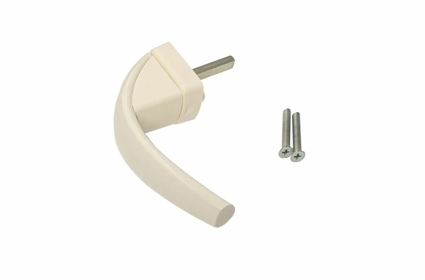 Ручка оконная Internika "Весна" алюминиевая 37 мм 45град. + 2 винта 5х45 белый (9016)