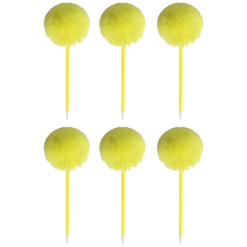 6шт Пушистая Шариковая Ручка Забавный Инструмент Для Письма 0,7 мм Многоразового Использования Гладкая для Письма для Студенток, Девушек, Пишущих Дневник