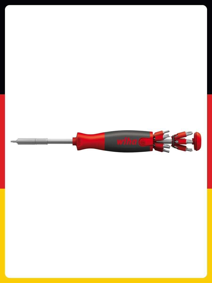 Отвертка Wiha с магазином бит LiftUp 26one, в комплекте с 13 двойными битами в блистере