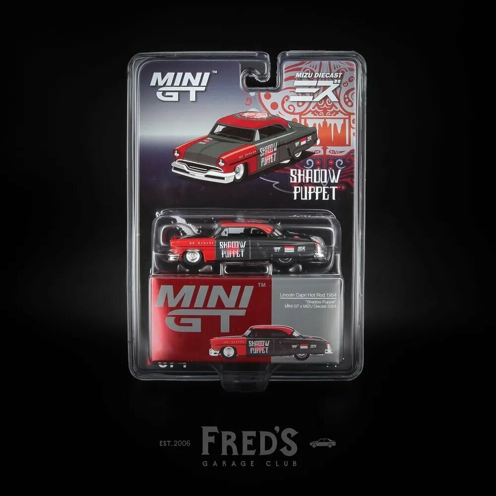 MINI GT+MIZU Diecast 2024 Lincoln Capri Hot Rod 1954 "Shadow Puppet" Литой под давлением автомобильной модели