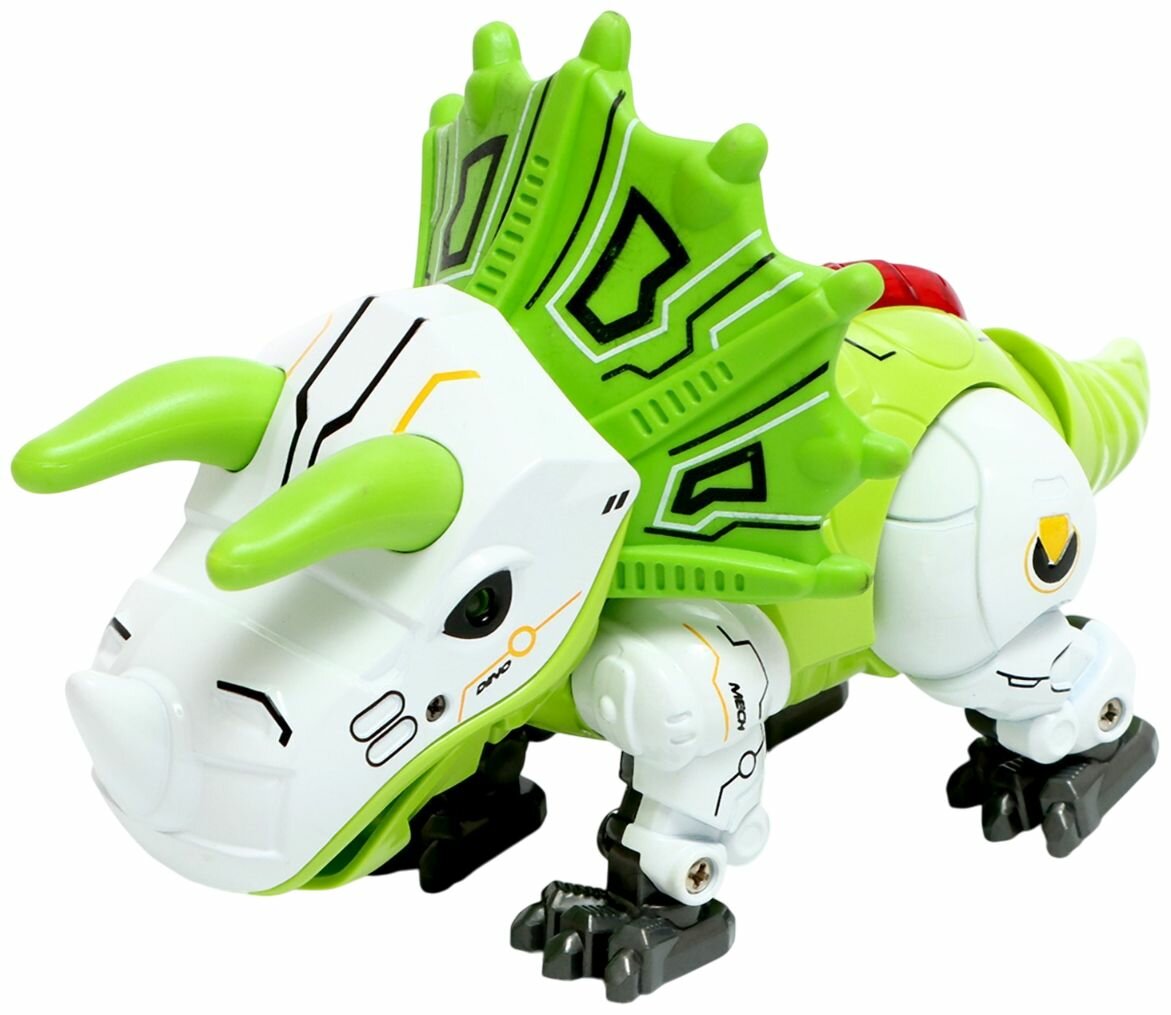 Робот "Динобот", робот-динозавр игрушечный со звуковыми и световыми эффектами, развивающая интерактивная игрушка для малышей, реагирует на прикосновение, цвет зелёный