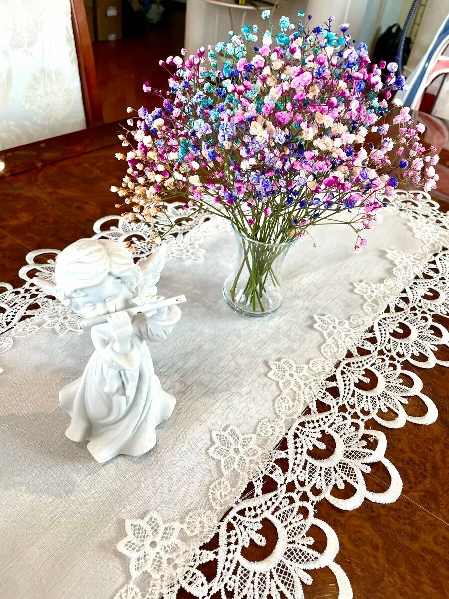 Дорожка на стол с кружевом праздничная 40x90